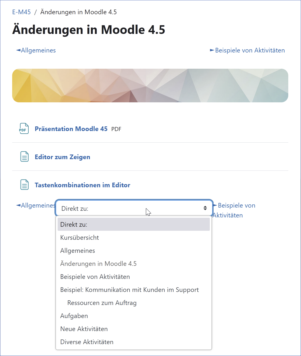 Moodle BFSU: Änderungen in Moodle für Lernende | Moodle BFSU